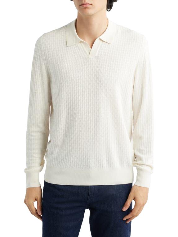 BOSS umbarto silk long sleeve polo